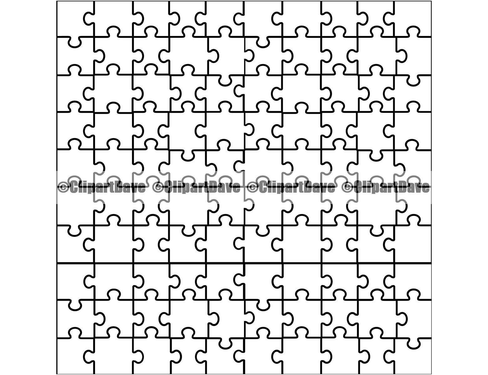 Jigsaw Puzzle Template SVG Design 100 Piece Blank Empty Game | Etsy