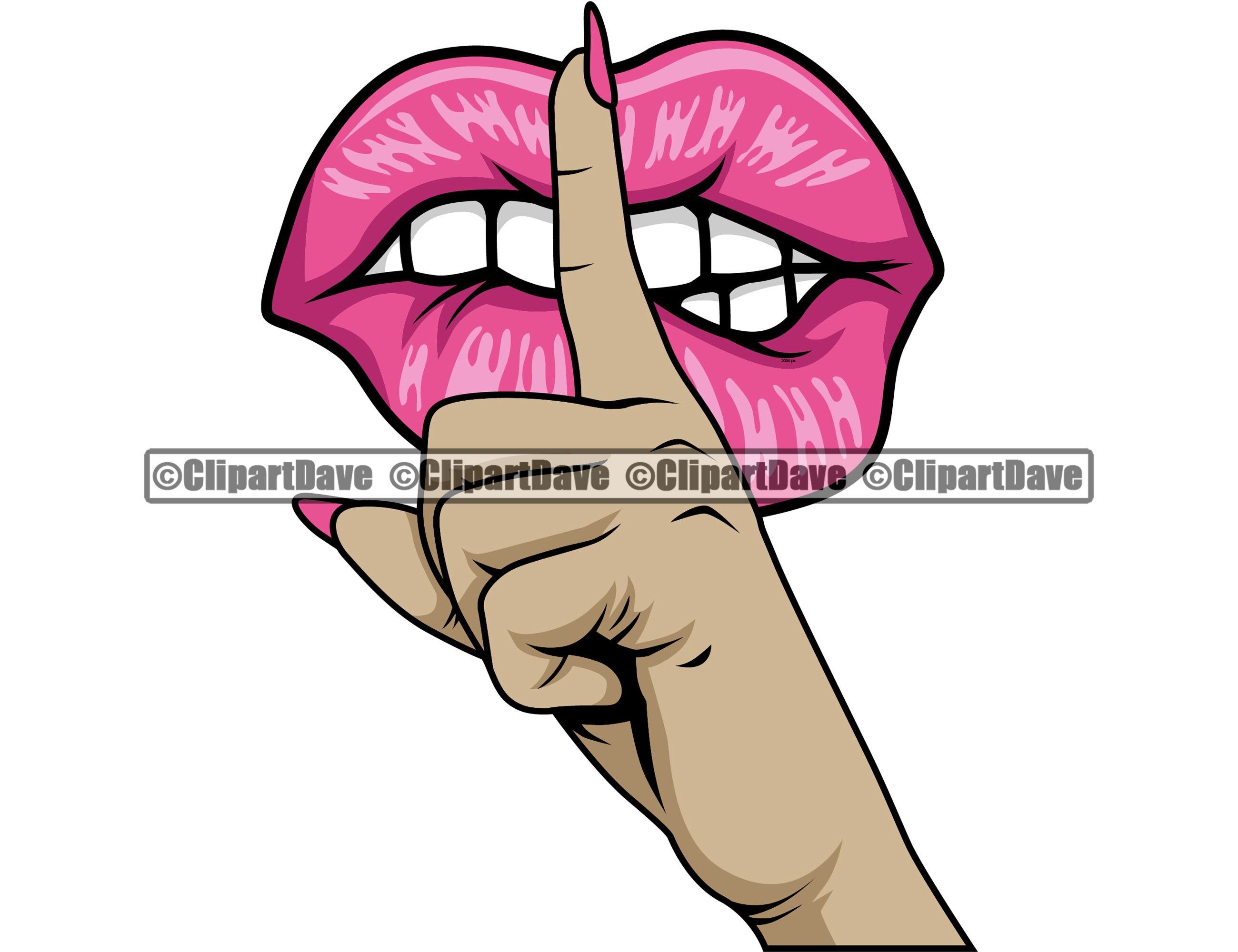 Middle Finger With Lips SVG