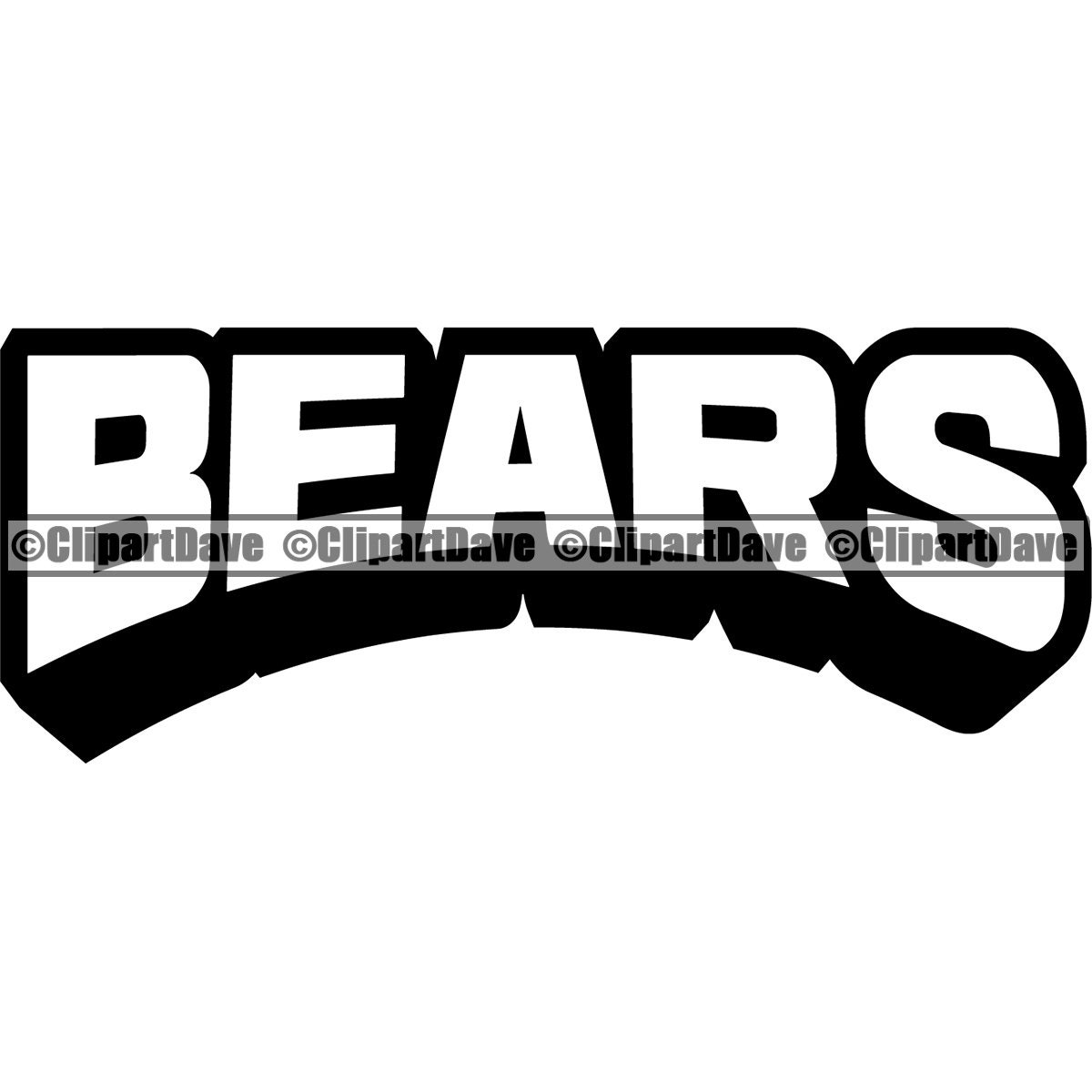 Bears Text SVG Design Logo Sport Team Mascot Game Fantasy | Etsy