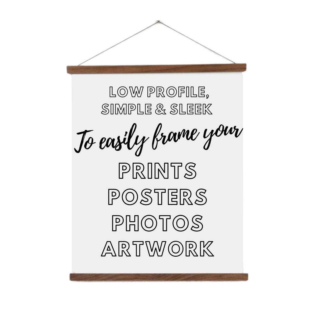 Walnut Magnetic Hanging Frame, Modern Frame, Poster Hanger, Art Frame ...