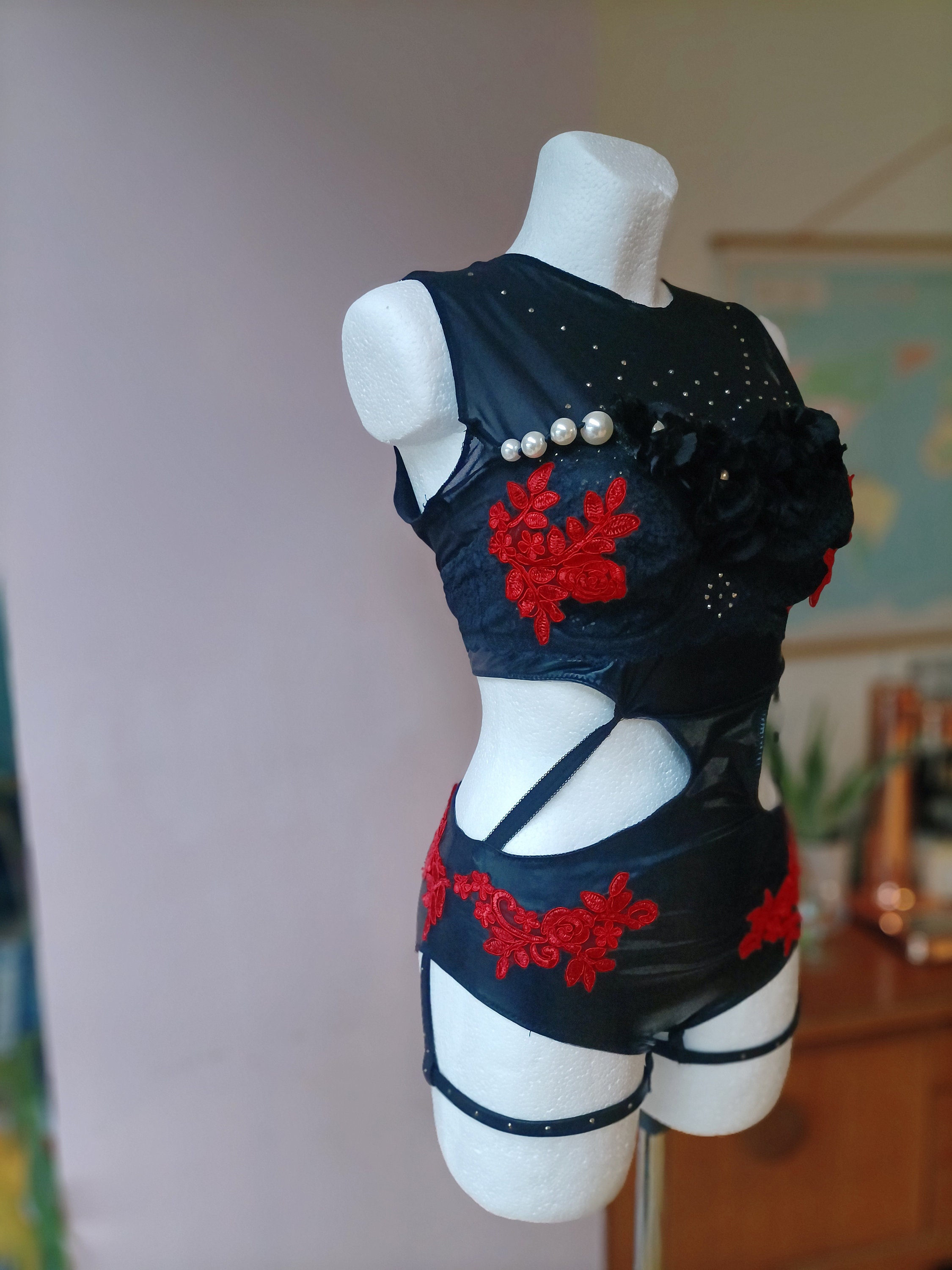 Black Wet-look Cut Outcircus Costume - Etsy