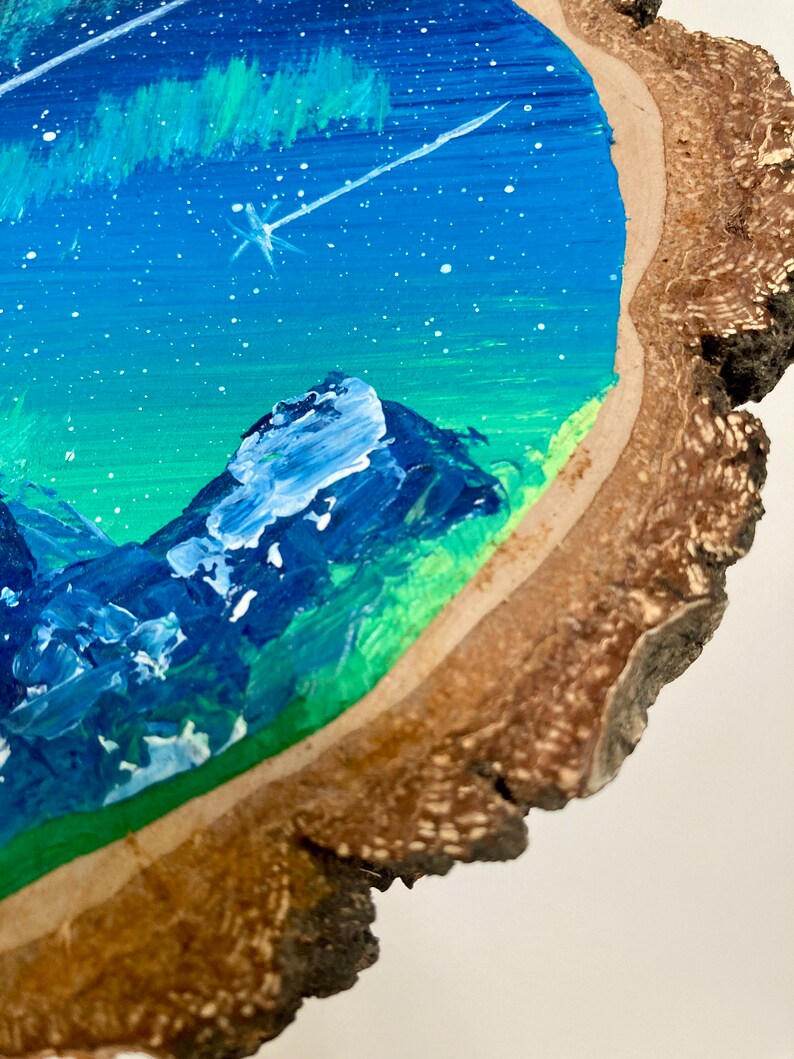 Hand Painted Mountain Landscape on Wood Unique Wall Decoration - Etsy