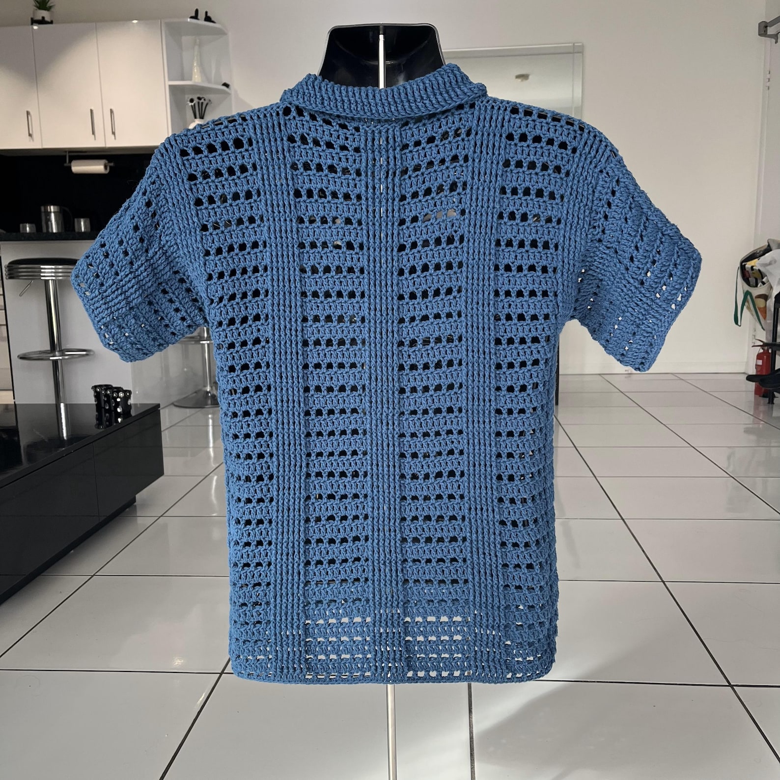 Crochet PATTERN - Ocean - Crochet Men's Polo Shirt, Crochet Mens Shirt ...