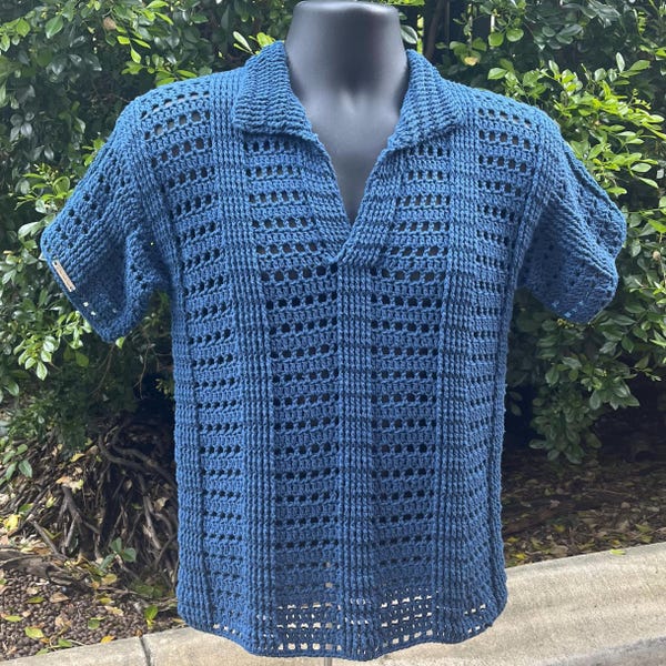 Crochet Polo Shirt Pattern - Etsy