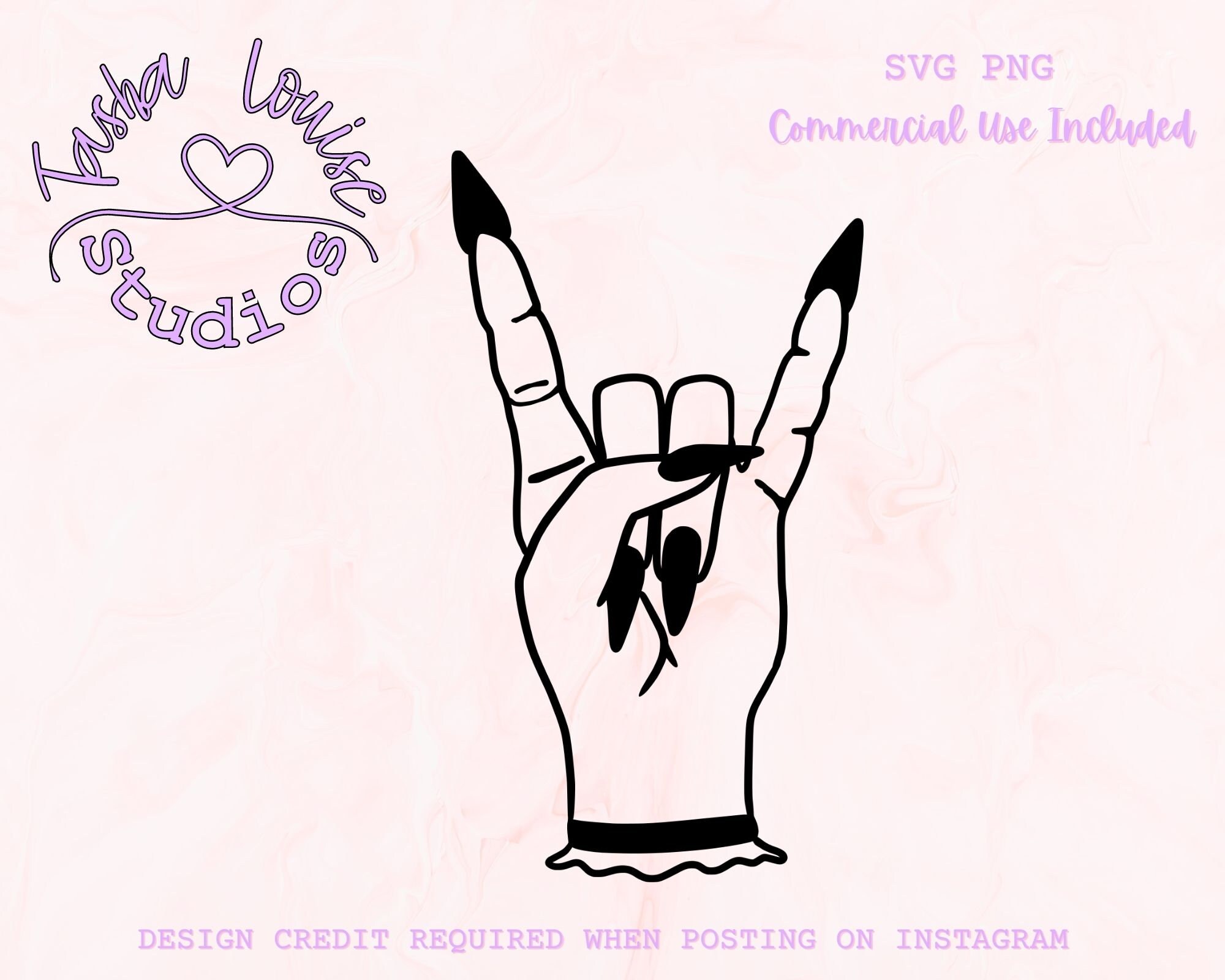 Materials Rock Hand Witch hand Svg Hand sign svg Gothic Witch E-girl ...