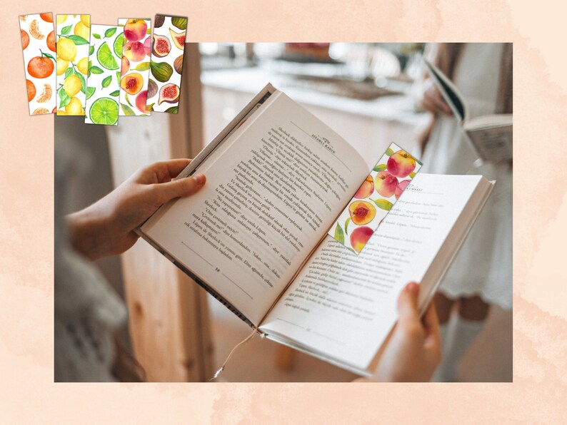 PRINTABLE Large Fruit Bookmarks Watercolor Art Bookmarks - Etsy