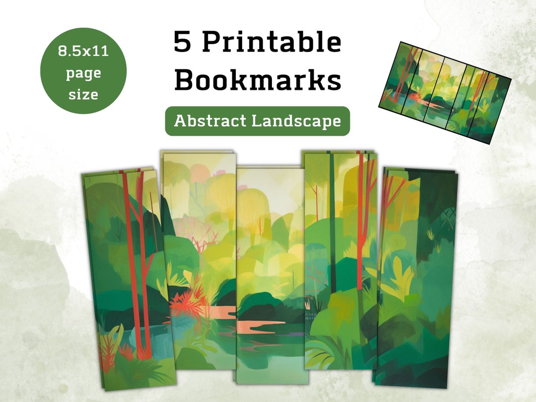 PRINTABLE Bookmarks With Abstract Landscapes Watercolor Art Landscapes ...
