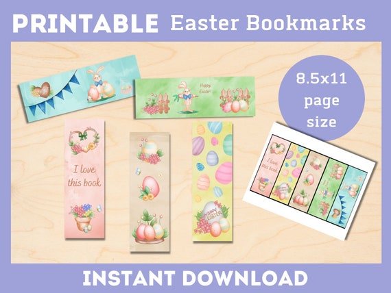 PRINTABLE Bookmarks for Easter Instant Download Easter | Etsy