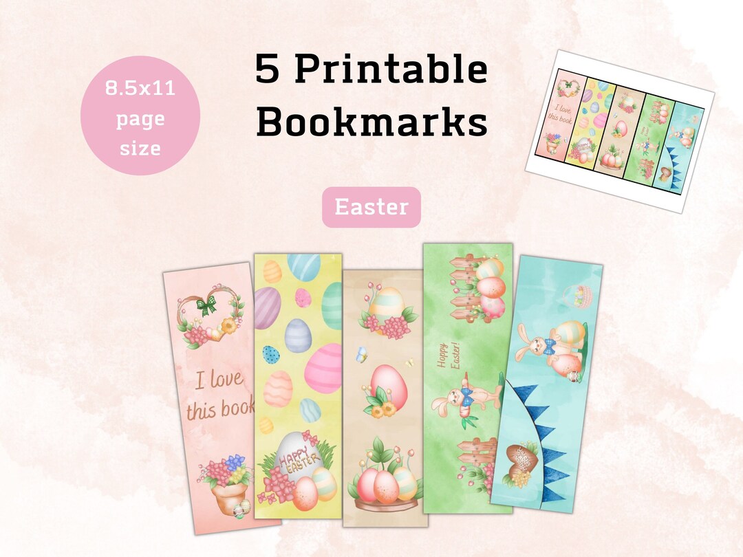 PRINTABLE Bookmarks for Easter Instant Download Easter Bookmark Set ...