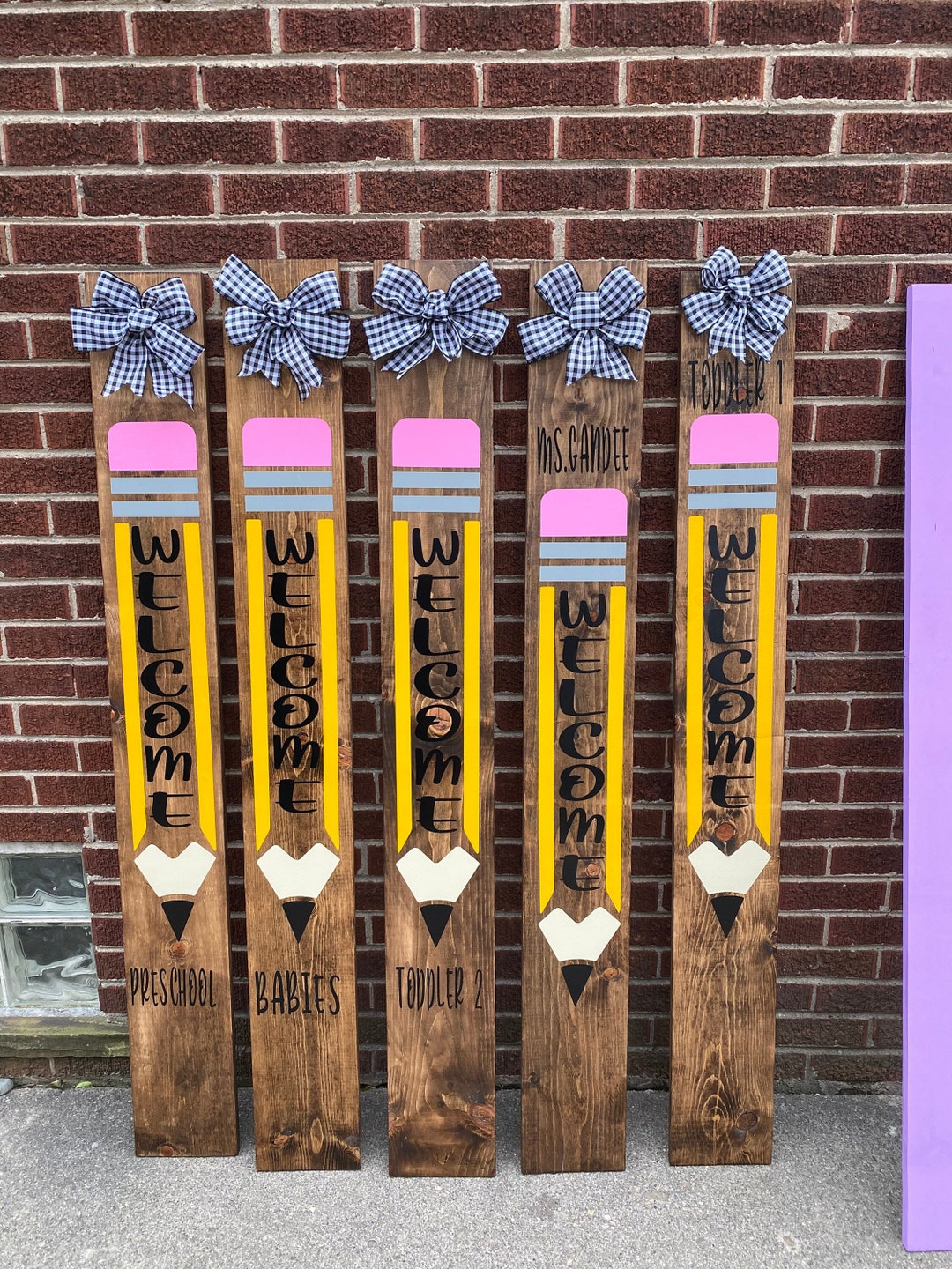 Welcome Teacher Pencil Sign - Etsy