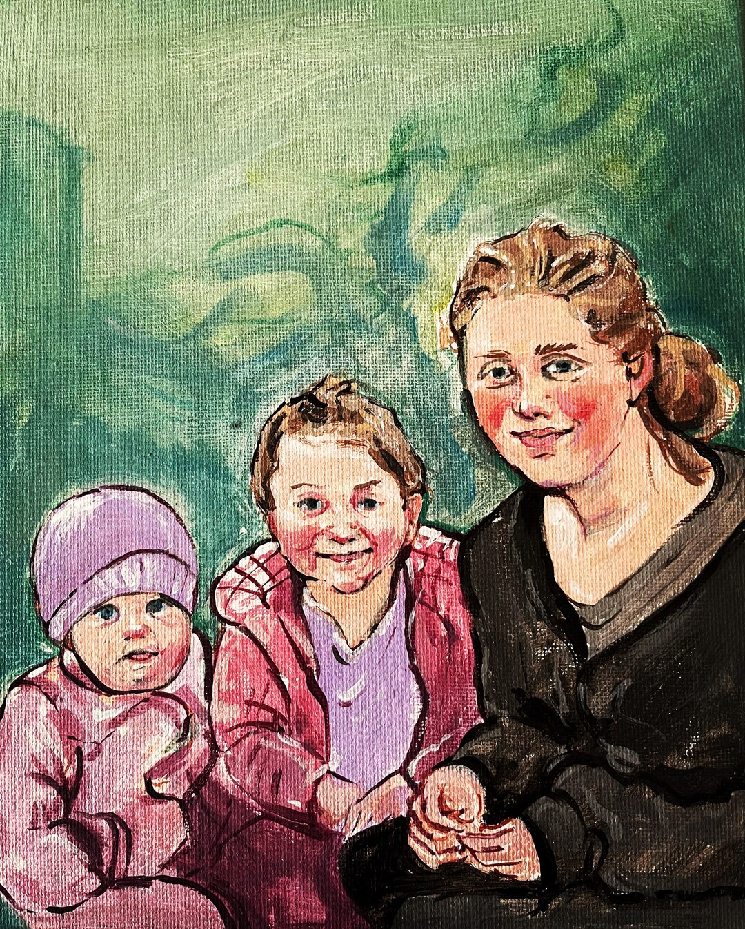 Custom Family Portrait, Acrylic Painting Portrait on Canvas - Etsy