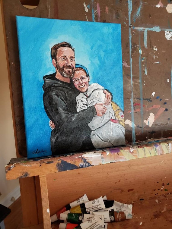 Custom Family Portrait Acrylic Painting Portrait on Canvas | Etsy