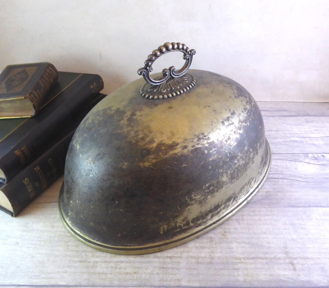 Vintage Metal Dome Food Cover / Antique Food Serving Cloche / Serving ...
