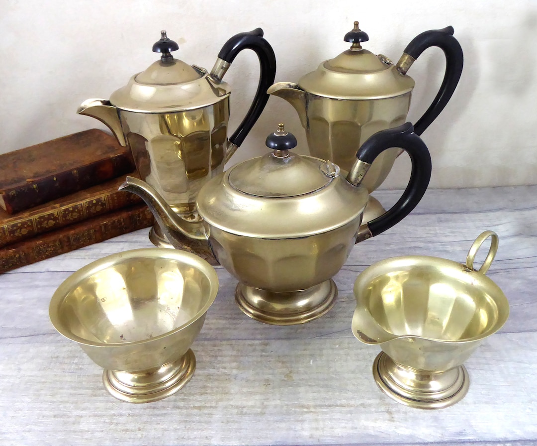 Vintage Silver Plated Tea Set / Tea Pot, Coffee Pots, Sugar Bowl and ...