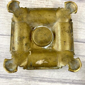 Vintage Brass Decorative Ink Stand With Cut Glass Inkwell / Gift for ...