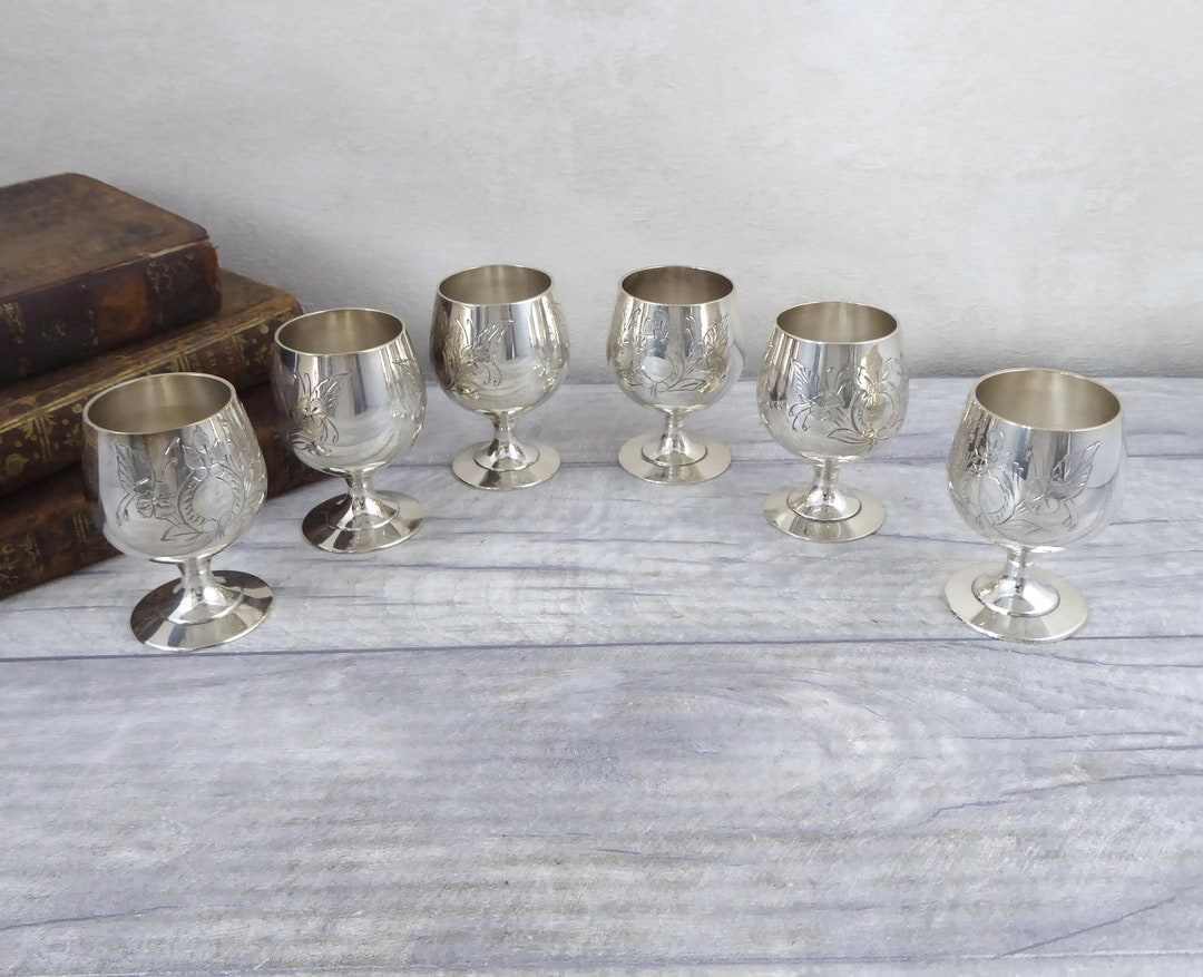 Vintage Set of 6 EPNS Small Goblets / Small Coffee Cup / Small Goblets ...