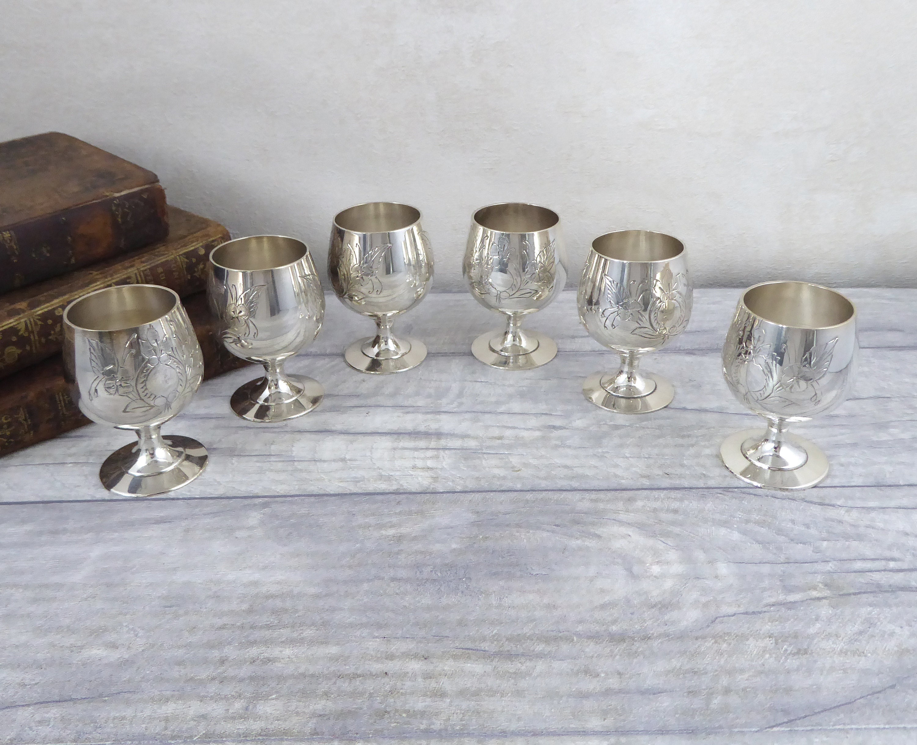Vintage Set of 6 EPNS Small Goblets / Small Coffee Cup / Small Goblets ...