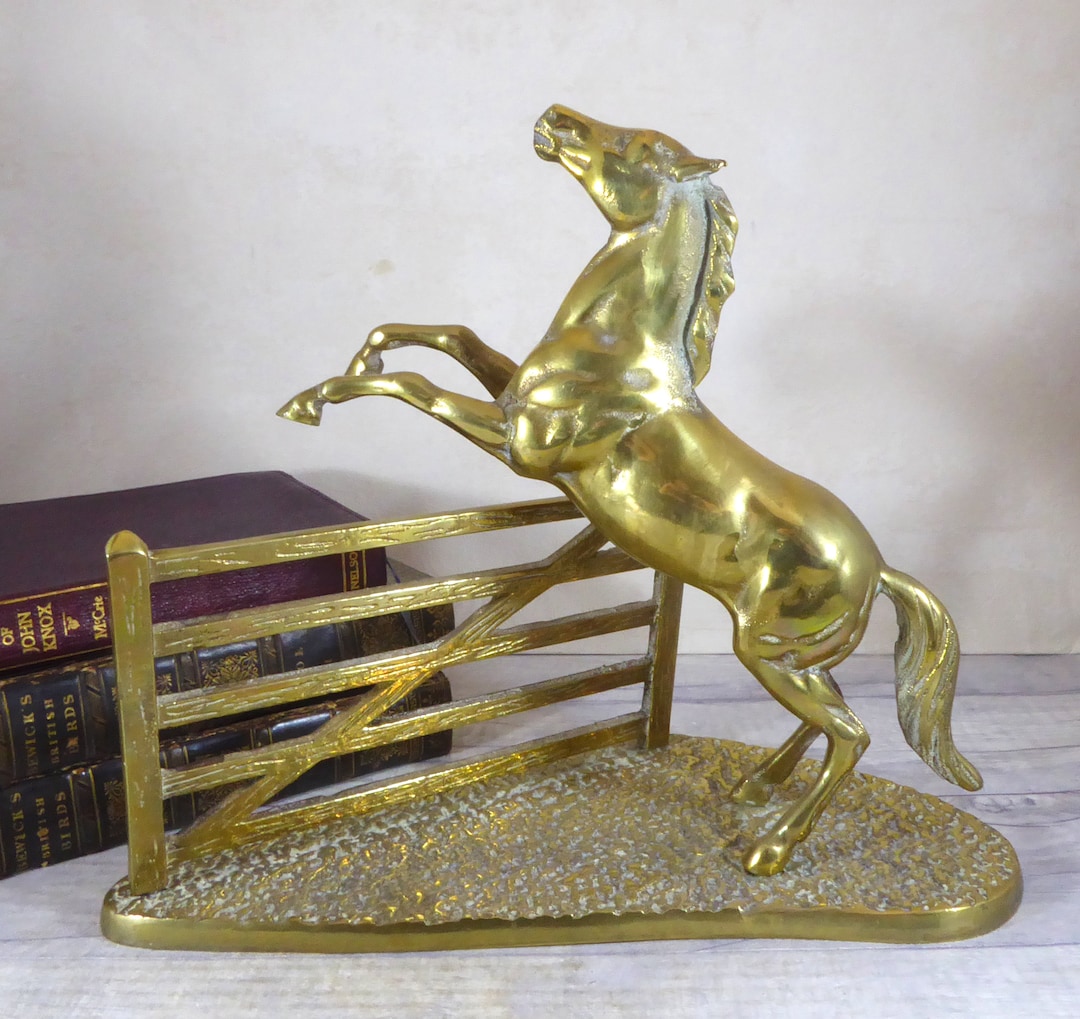 Rearing Horse Brass Ornament / Vintage Horse Figurine / Horse Lovers ...