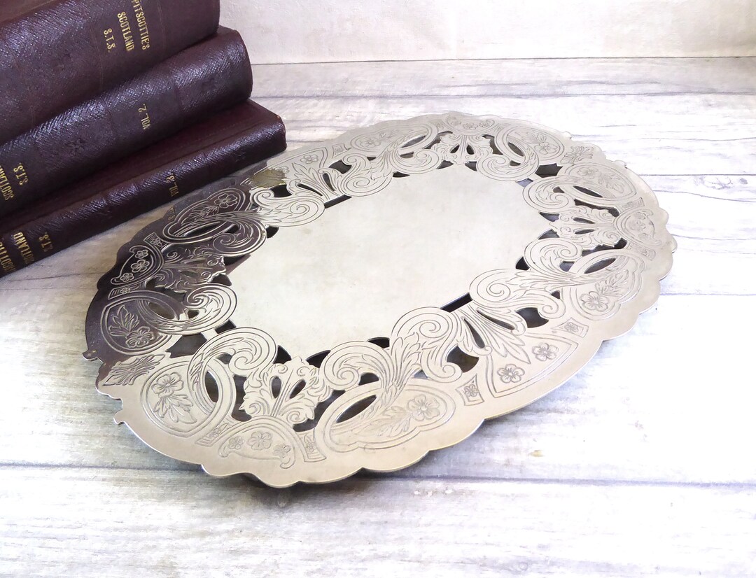 Vintage Silver Plate Trivet / Serving Dish Stand by Falstaff of England ...