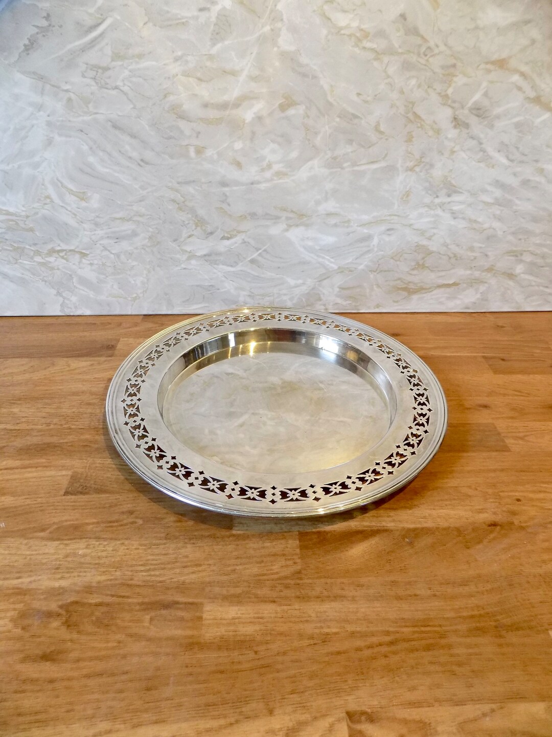 Vintage EPNS Round Drinks Tray / Card Tray / Serving Tray / A1 Kingsway ...