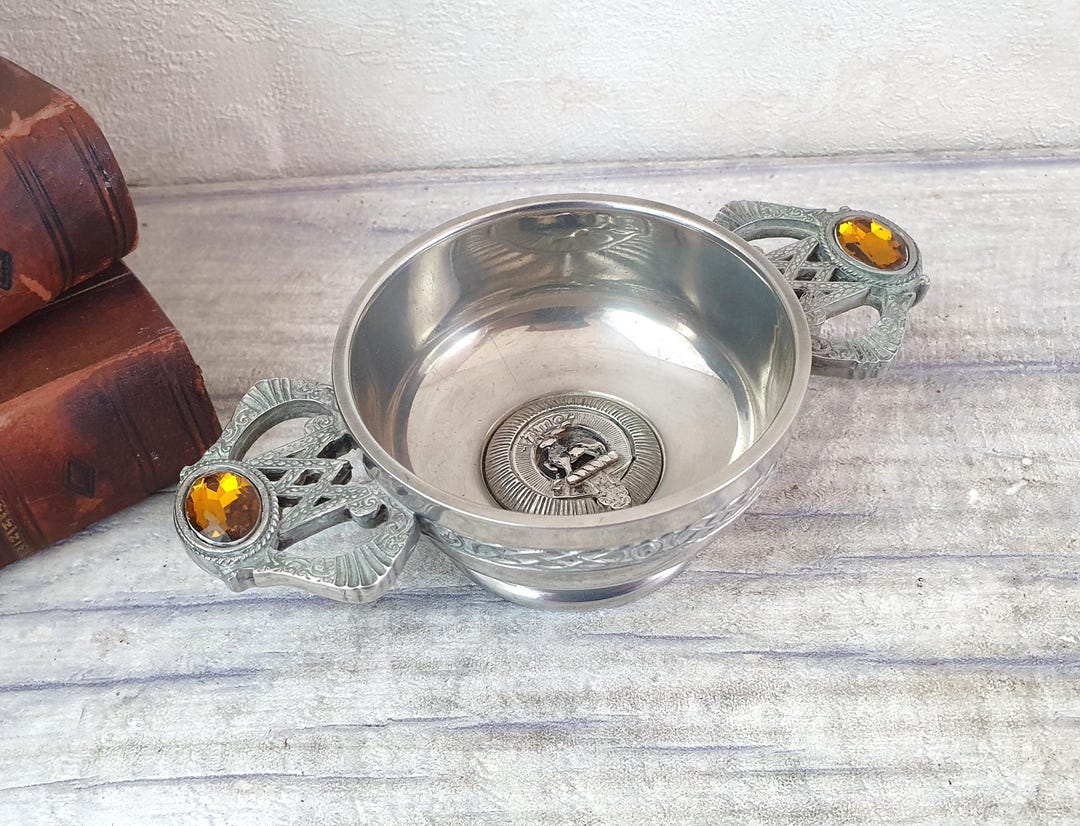 Art Pewter Clan Scott Miniature Quaich, Traditional Scottish Drinking ...