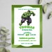 Hulk Birthday Invitation, the Incredible Hulk Birthday Invitation ...