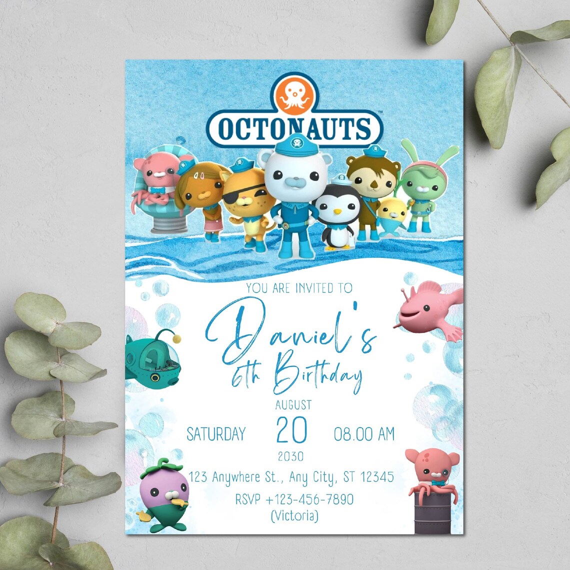 Editable the Octonauts Birthday Invitation Template, Octonauts ...