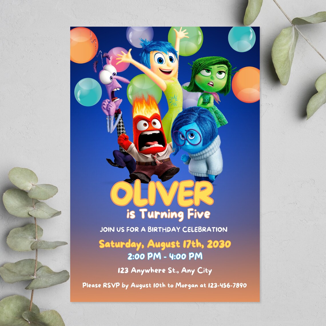 Inside Out Invitation Inside Out Birthday Invitation Inside Out Party ...