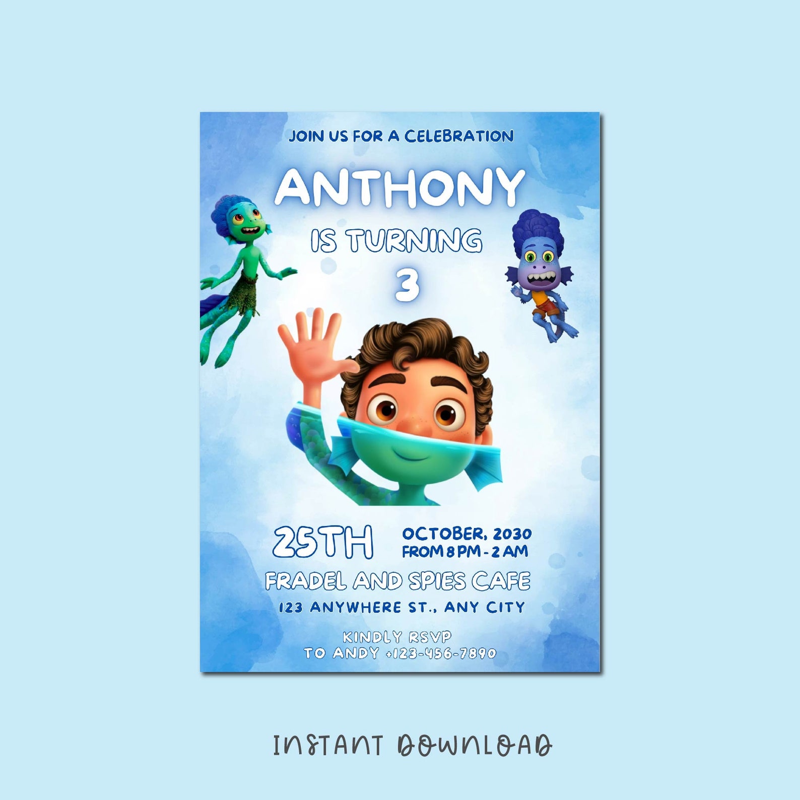 Luca Invitation Luca Birthday Invite Printable Invitation Luca Party ...