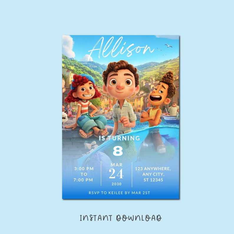 Luca Invitation Luca Birthday Invite Printable Invitation Luca Party ...