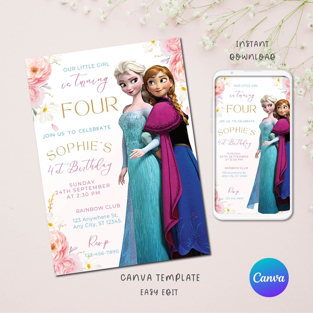 Frozen Birthday Invitation Elsa Birthday Invitation Elsa Party Invite ...