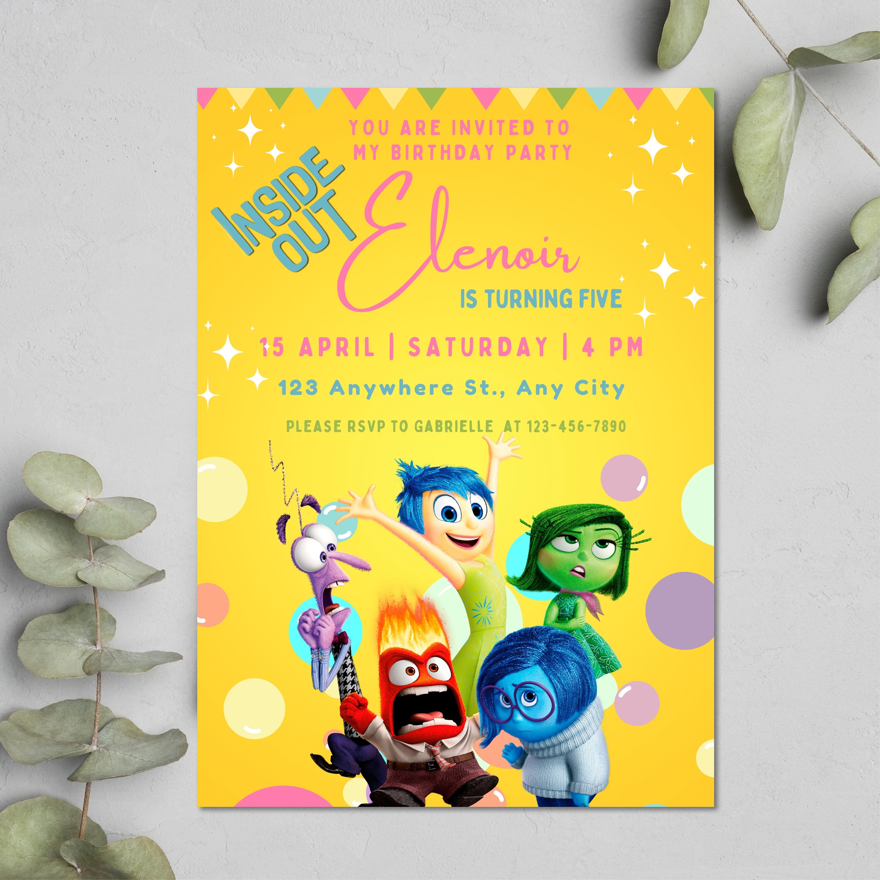 Inside Out Invitation Inside Out Birthday Invitation Inside Out Party ...