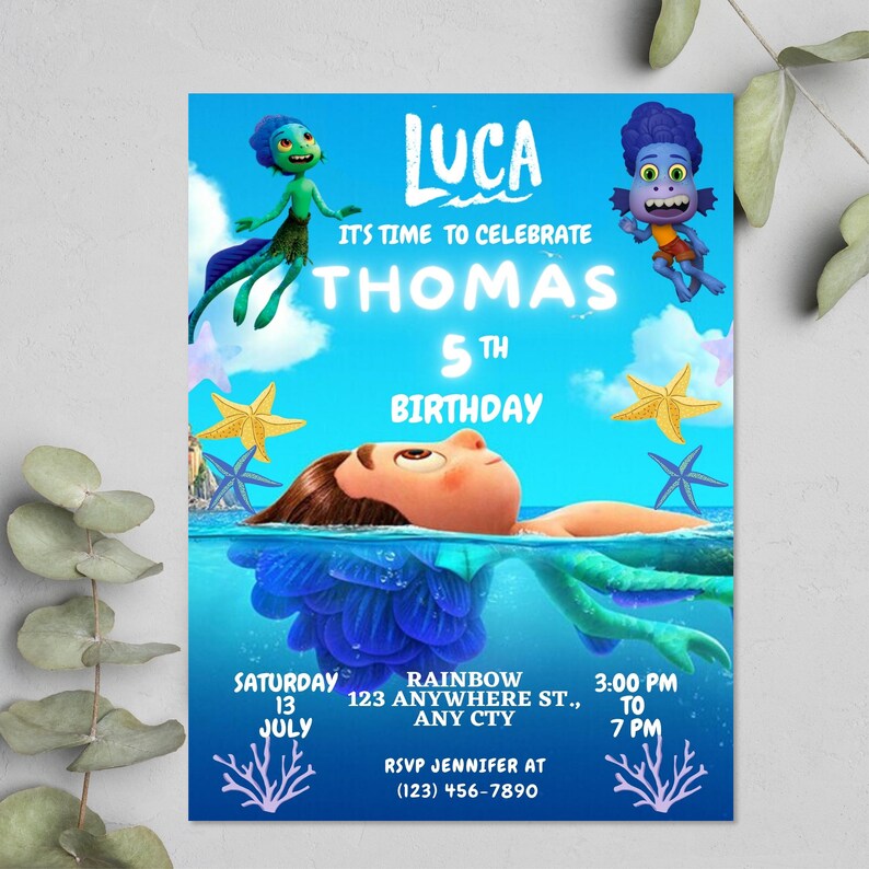 Luca Invitation Luca Birthday Invite Printable Invitation Luca Party ...