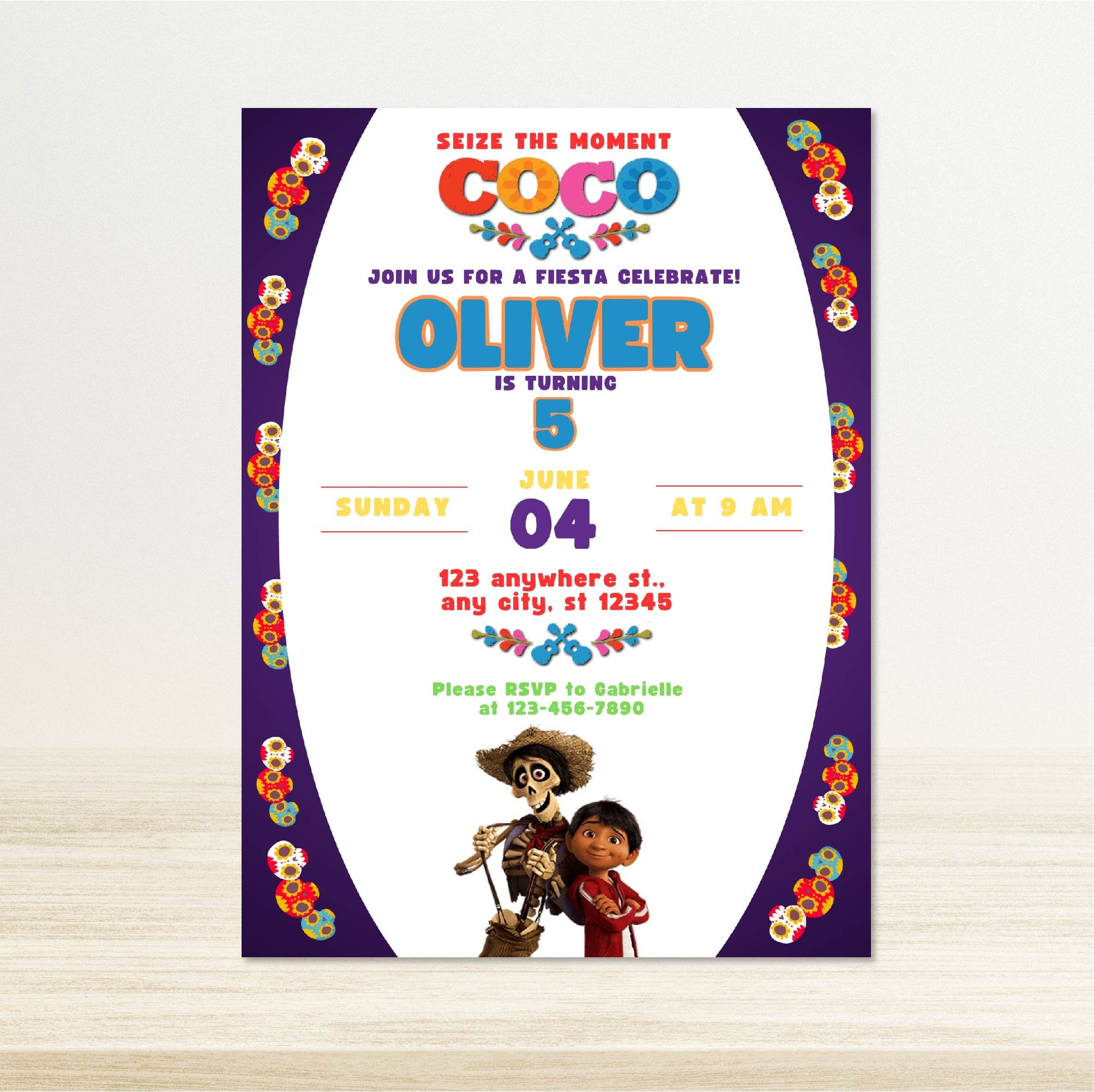 Editable Coco Birthday Invitation | Disney Coco Invite | Template ...