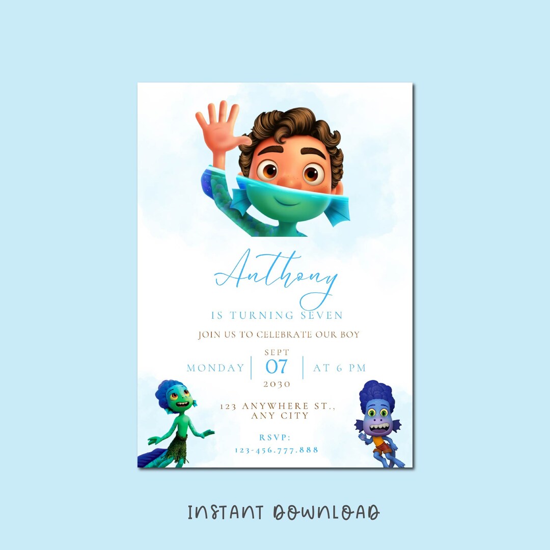 Luca Invitation Luca Birthday Invite Printable Invitation Luca Party ...