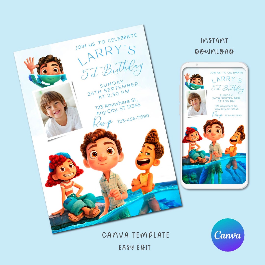 Luca Invitation Luca Birthday Invite Printable Invitation Luca Party ...