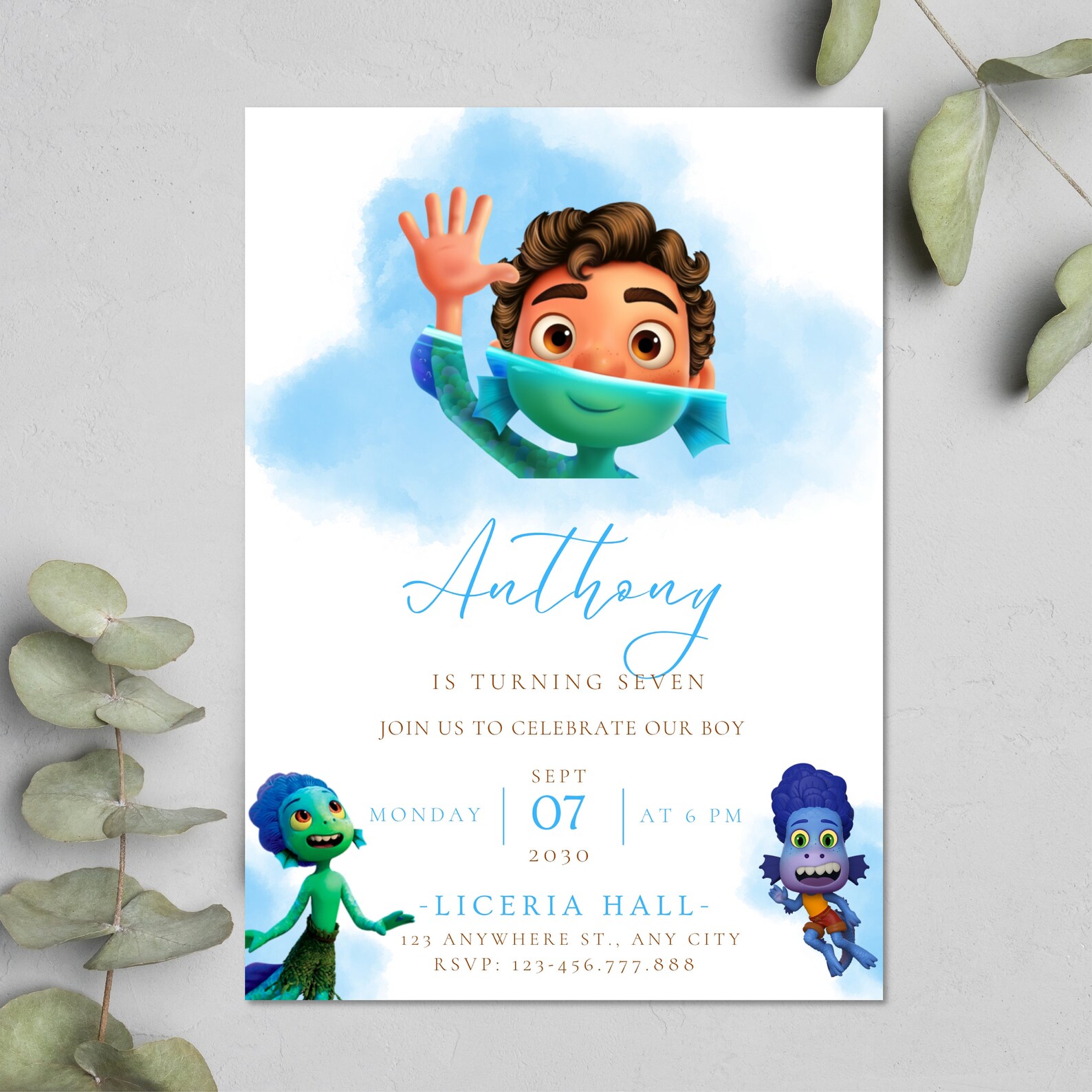 Luca Invitation Luca Birthday Invite Printable Invitation Luca Party ...