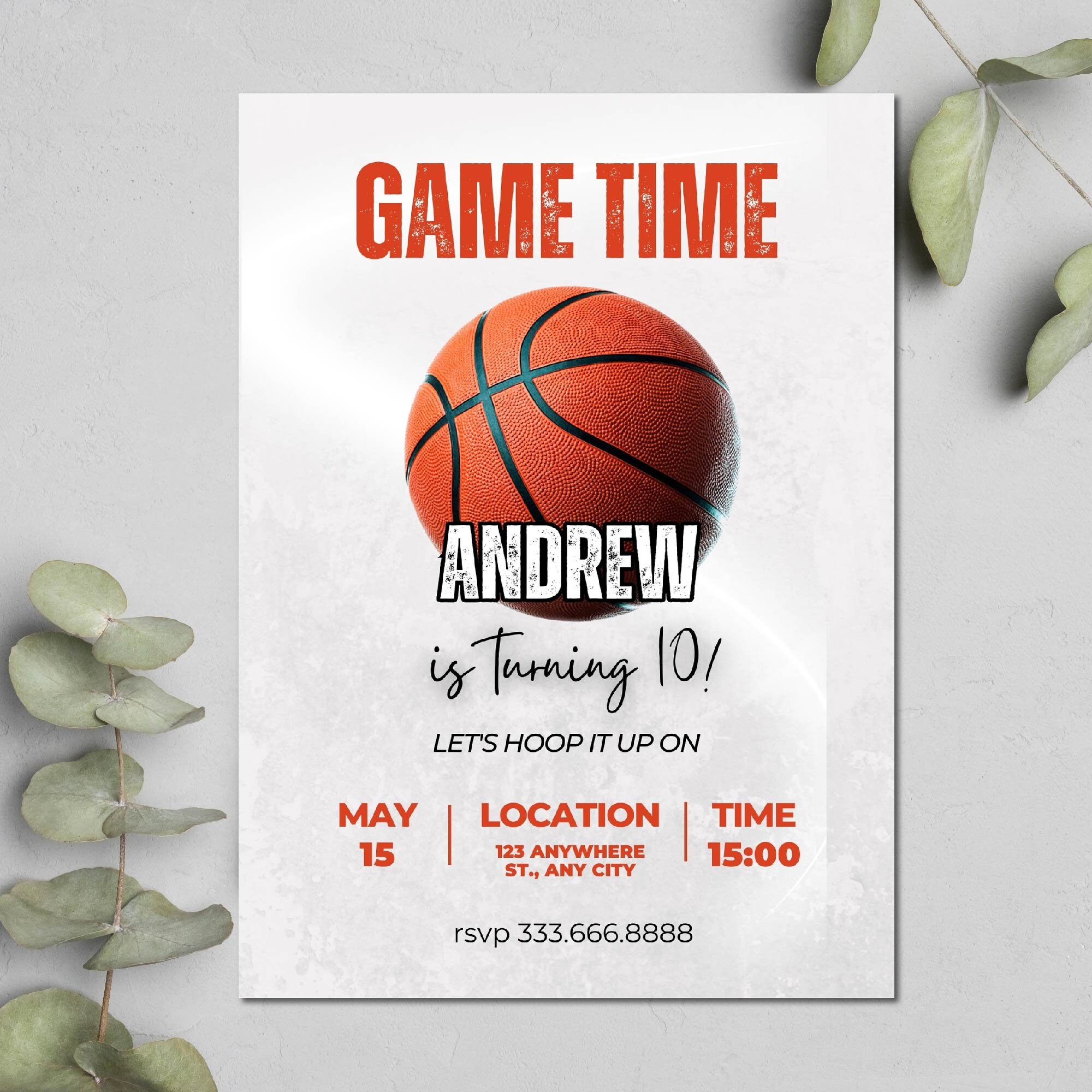 Editable Basketball Birthday Invitation, Basketball Invitations ...