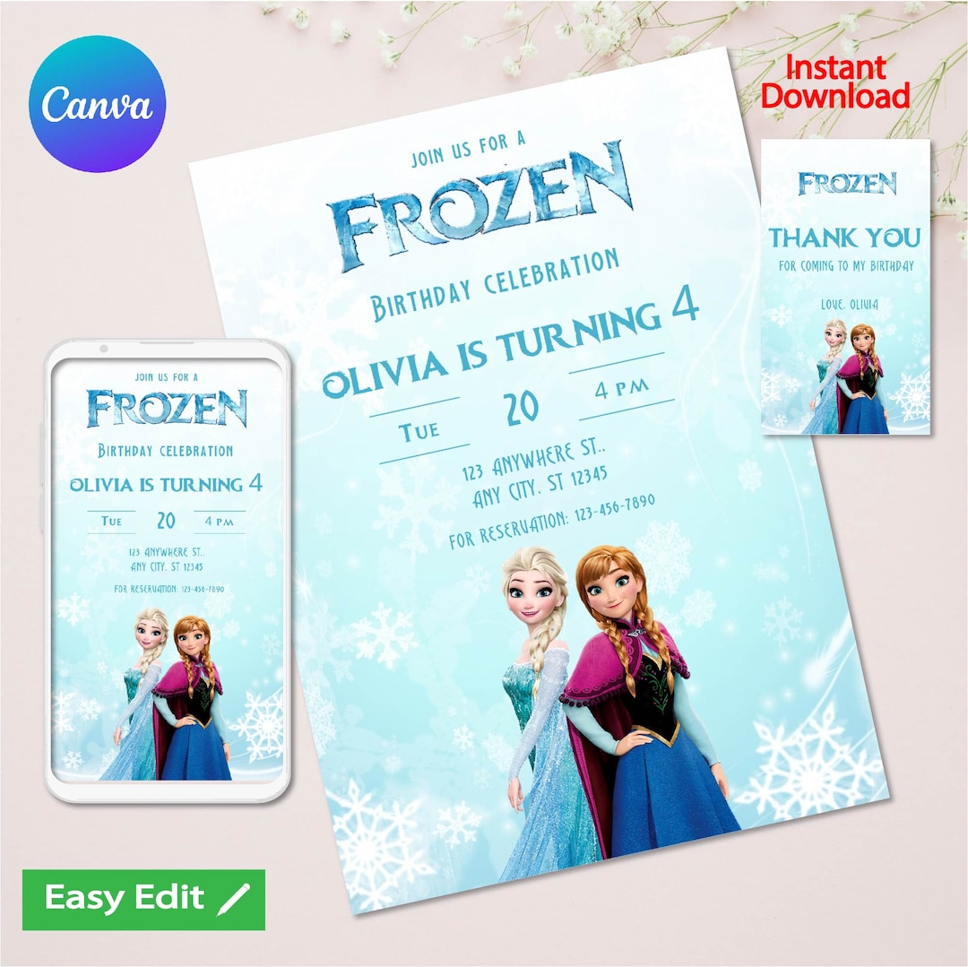 Frozen Birthday Invitation | Elsa Birthday Invitation | Elsa Party ...