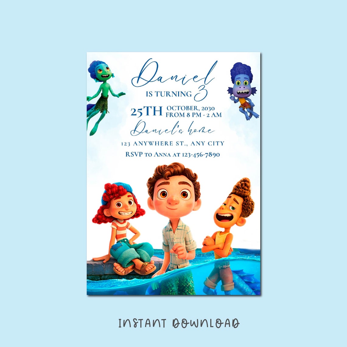 Luca Invitation Luca Birthday Invite Printable Invitation Luca Party ...