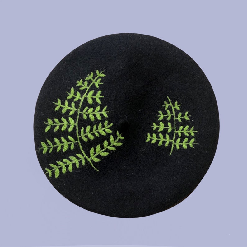 Fern Leaf Beret Tree Fern Beret Hat French Beret Handmade - Etsy