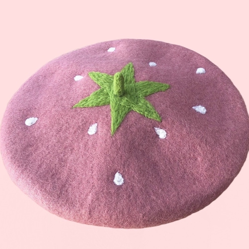 Pink Raspberry Beret Pink Berry Wool French Beret for Women - Etsy