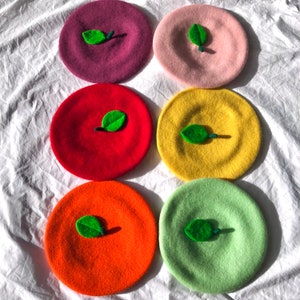 Lemon Beret, French Beret Hat, Handmade Fruit Beret, Gift for Women ...