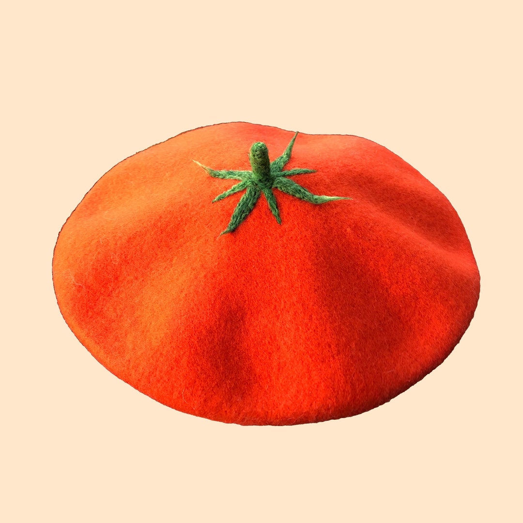 Tomato Beret - Kawaii Food Shape Berets - Handmade - Felt - French ...