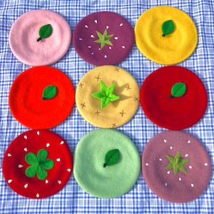 Lemon Beret, French Beret Hat, Handmade Fruit Beret, Gift for Women ...