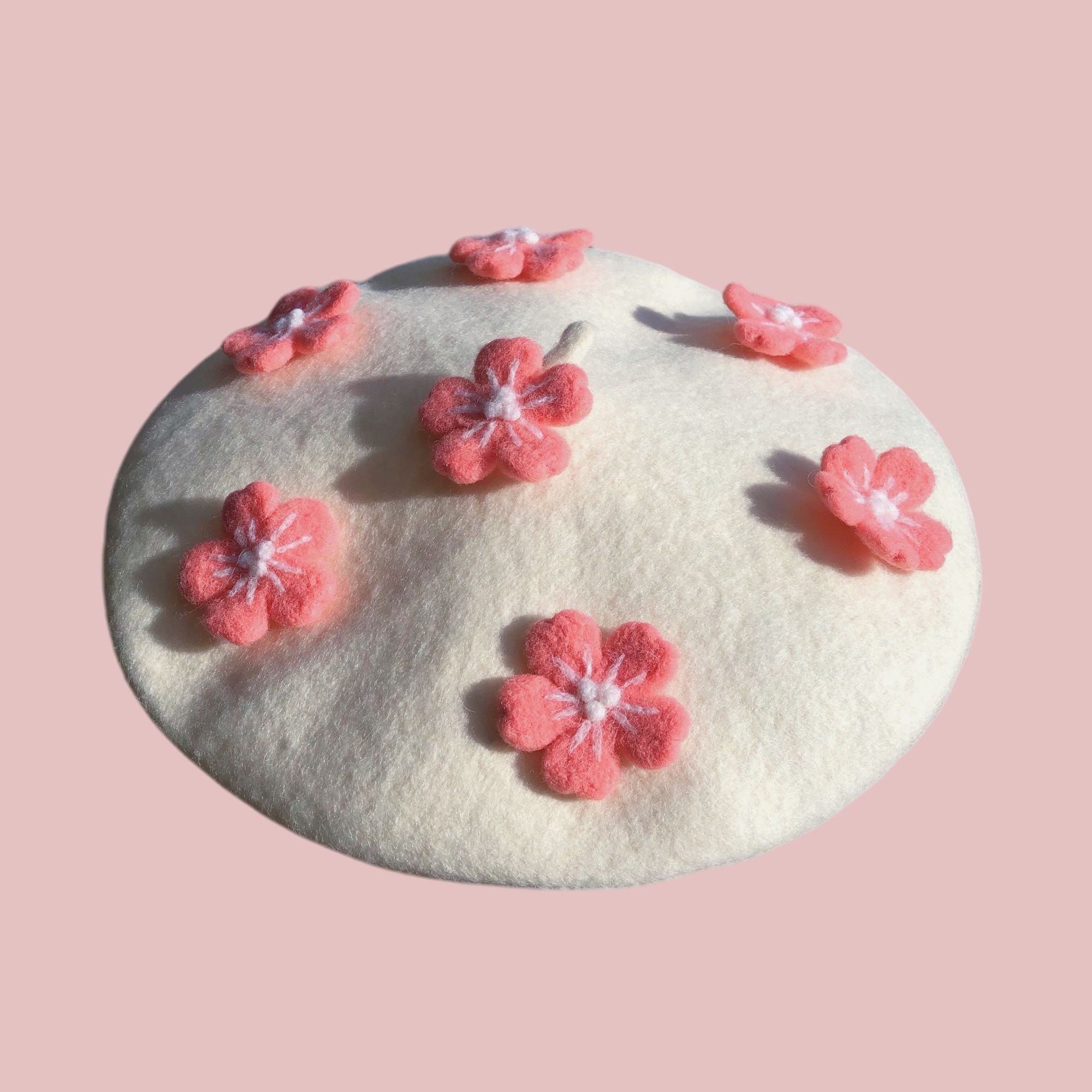 Sakura Beret Jk Japanese Style Wool Felt French Beret Winter - Etsy