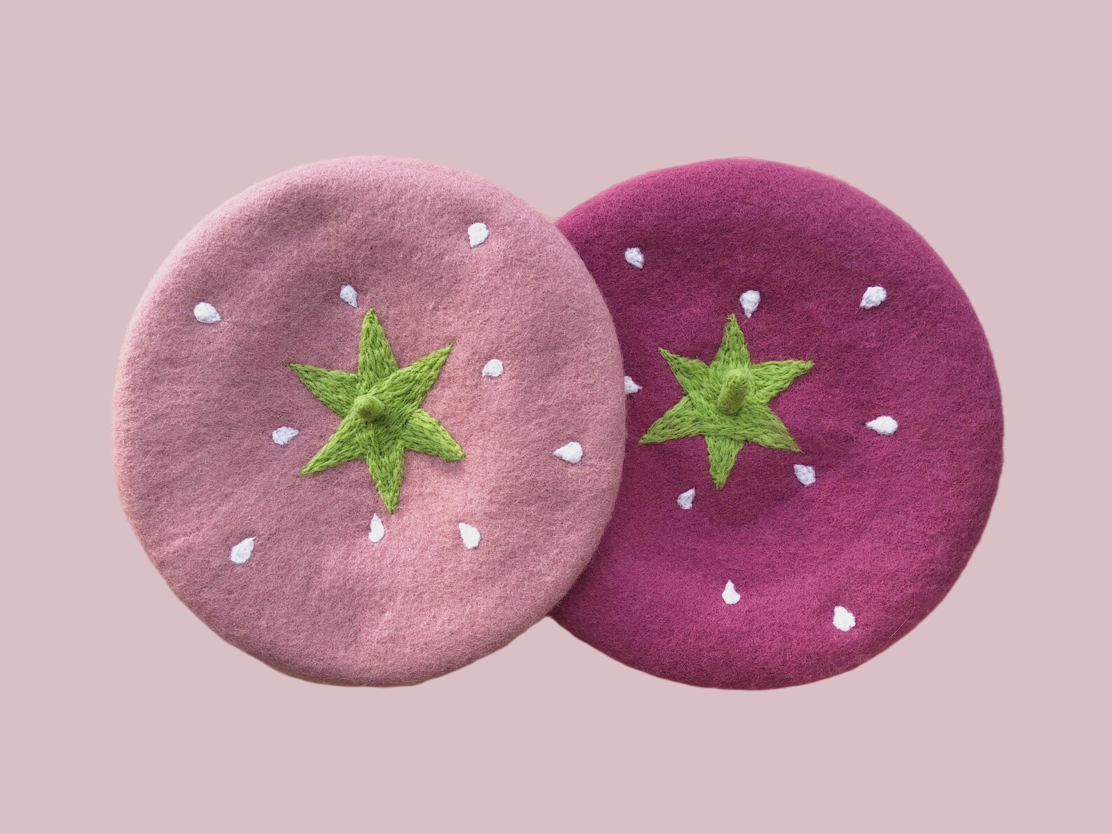 Pink Raspberry Beret Pink Berry Wool French Beret for Women - Etsy