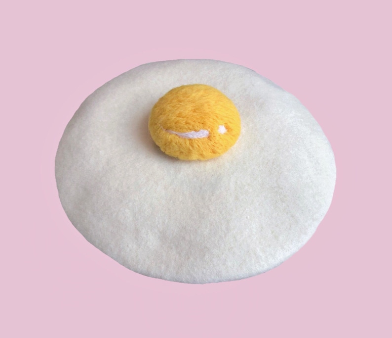 Fried Egg Beret, Kawaii Food Shape Berets, Beret Hat, French Beret ...