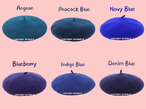 Blue Beret 100% Wool French Beret Dark Blue Winter Hat | Etsy