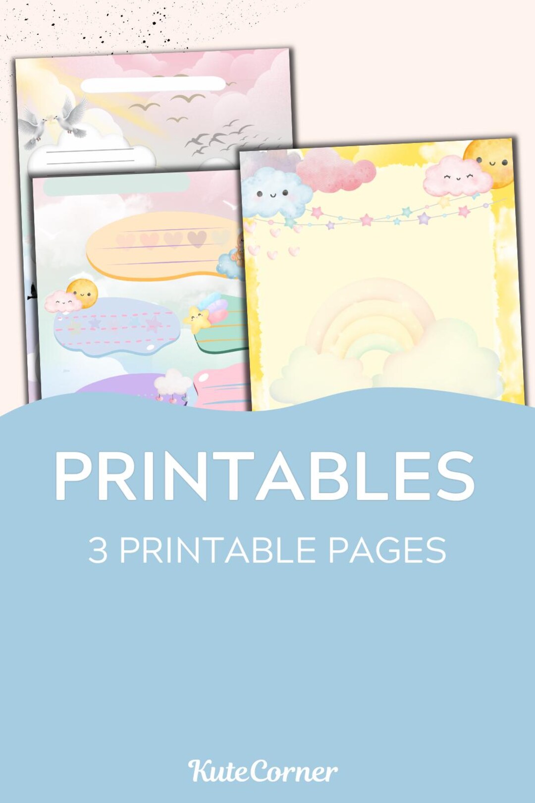 Printable Cloudy Thoughts Page, PDF Format - Etsy